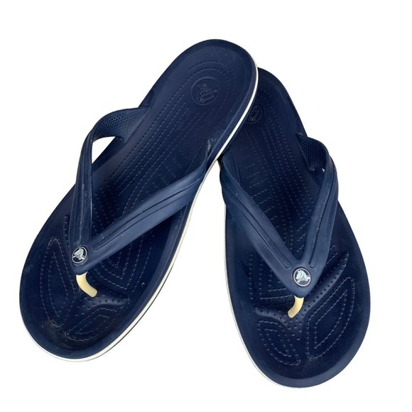 CROCS | Shoes | Crocs Navy Blue Crocband Flip Flop Sandals Mens Size 2 ...